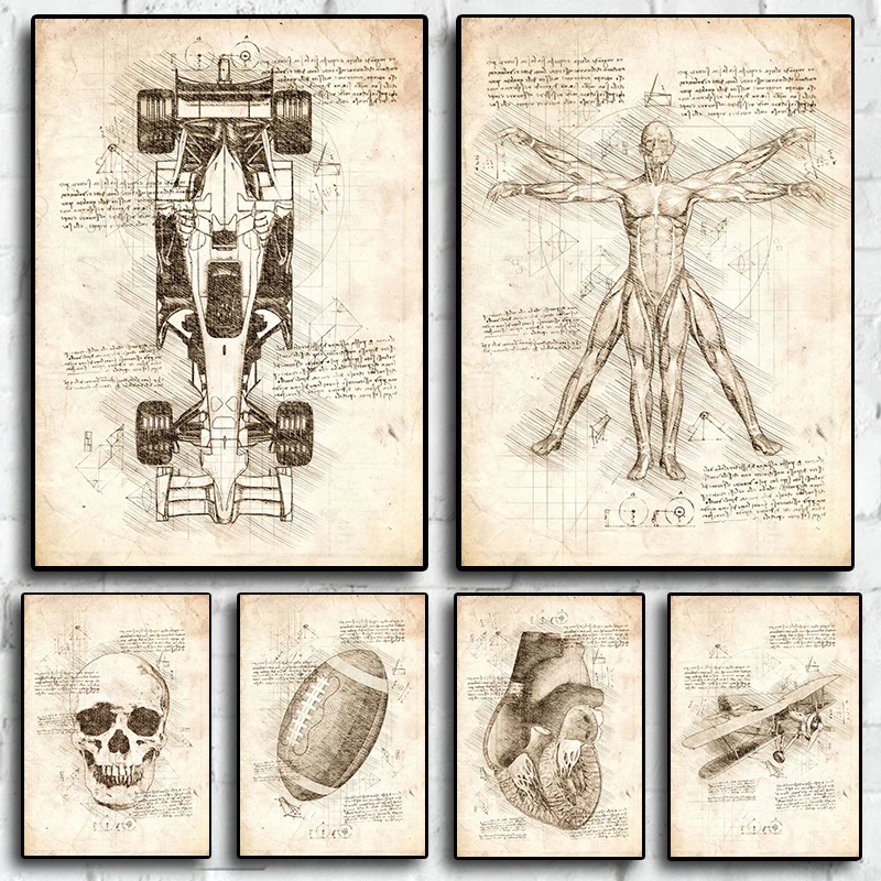 Retro-F1-Formula-Anatomy-and-Physiology-The-Body-Structure-Poster-Music ...
