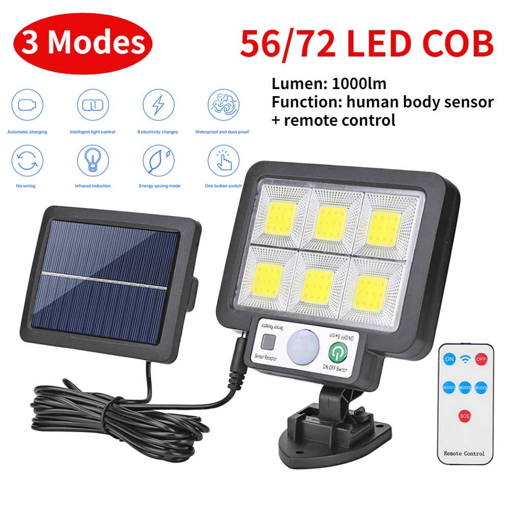 Solar-LED-COB-COB-Light-with-Remote-Control-Outdoor-Human-Body-Infrared ...