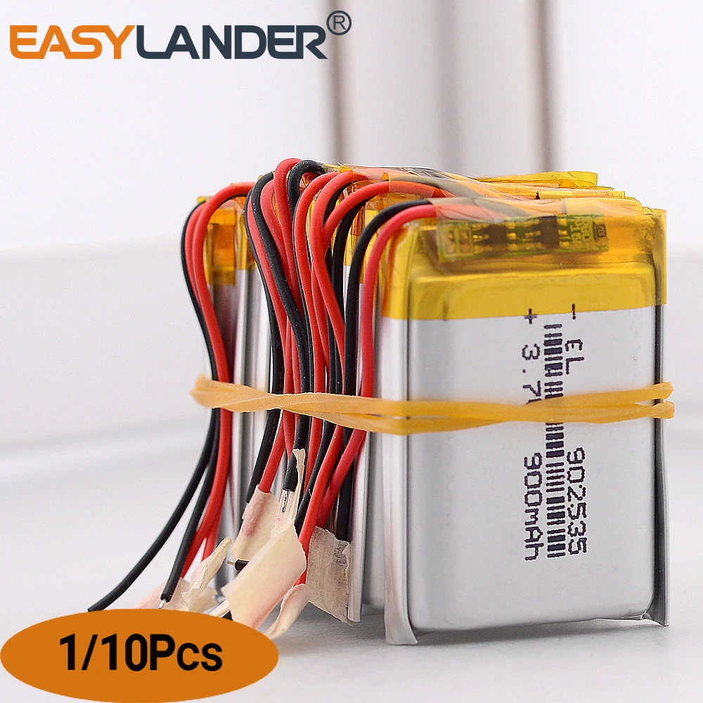 3.7V 902535 900mAh Rechargeable Li-ion Polymer Lithium Battery Lipo ...