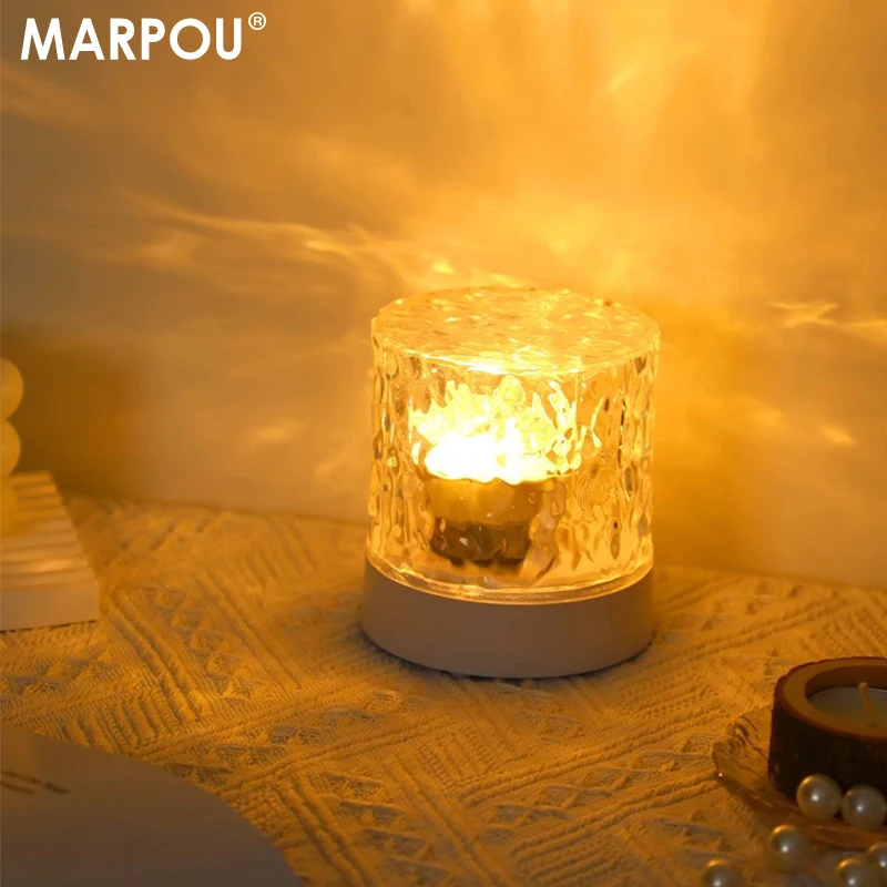 MARPOU-Table-Lamp-LED-Water-Ripple-Ambiance-Night-Light-USB-Projection ...