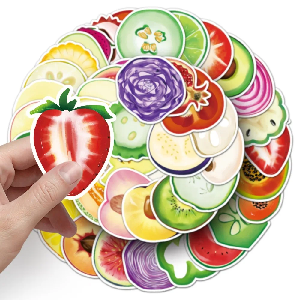 10/50pcs Cartoon Fresh Fruit and Vegetable Children's Graffiti Stickers ...