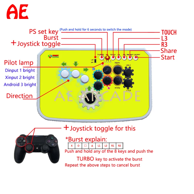 HitBox-Fighting-Stick-Controller-Raspberry-Pi-Pico-Chip-Support-PC-Android-Switch-PS3-PS4 ...