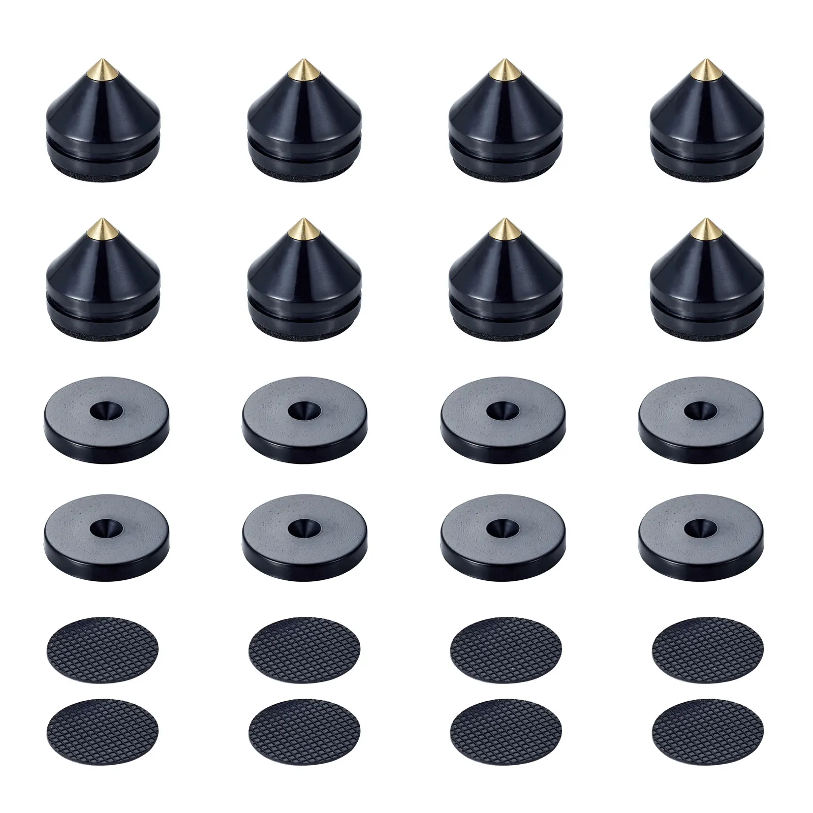 Pailvens スピーカー レース 8 セット軽量スピーカー フット ABS サブウーファー フット 16 ウェイ ラバー マット付き ...