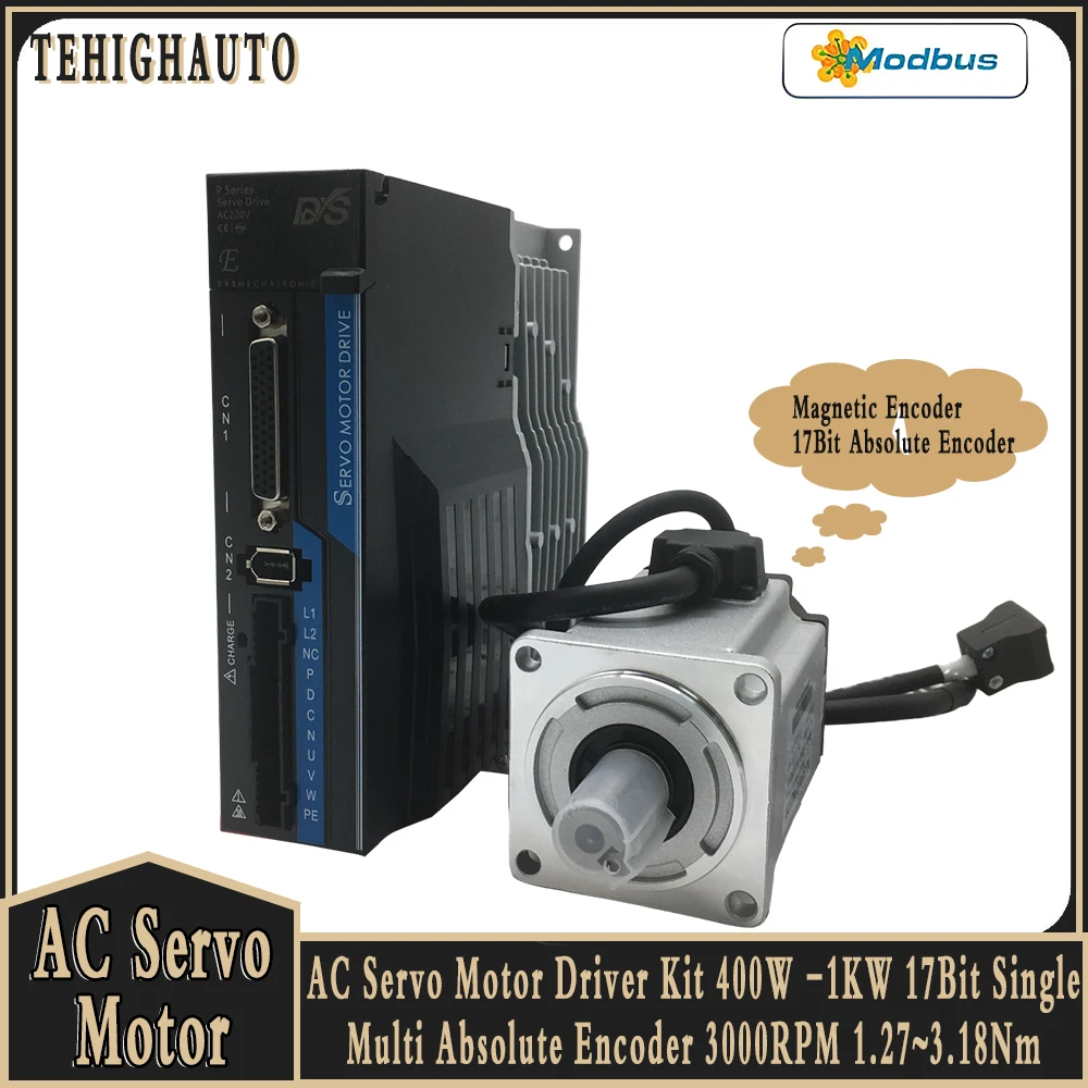 AC-Servo-Motor-Driver-Kit-400W-750W-1KW-17Bit-3000RPM-Single-Multi ...