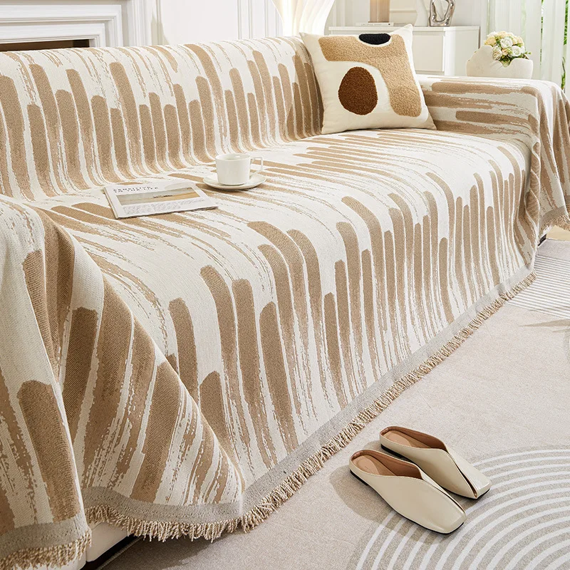 Simple-Line-Pattern-Sofa-Towel-Cover-Reversible-Chenille-Sofa-Cover ...