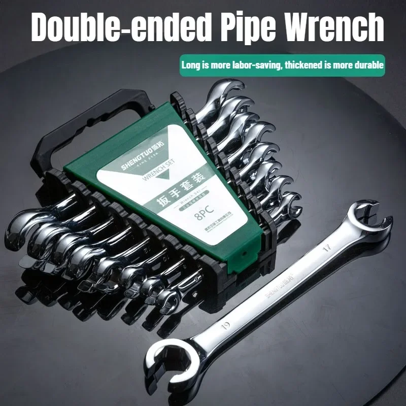 6-27mm Oil Pipe Flare Nut Wrench Set Full Polish High Torque Hand Tool ...