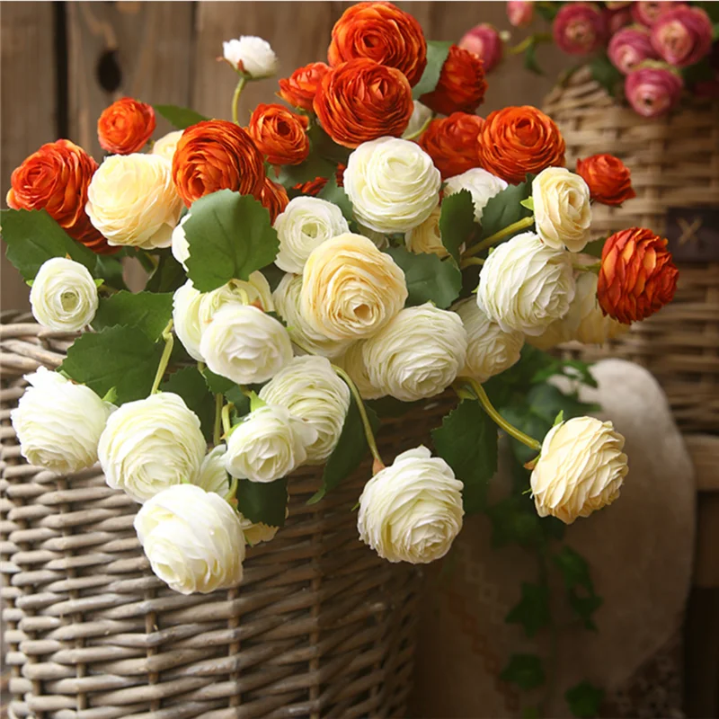High-End Ranunculus roses silk Artificial Flowers wedding Decoration ...