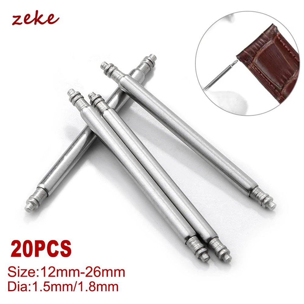 20PCS Dia 1.5mm/1.8mm Steel Spring Bars Strap Link Pins Fits 14mm 16mm ...