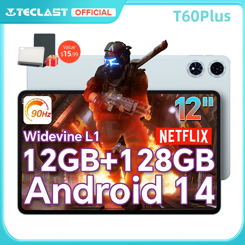 Teclast T60 Plus Tablet 12" 90Hz 2K Display Android 14 MTK G88 Octa ...