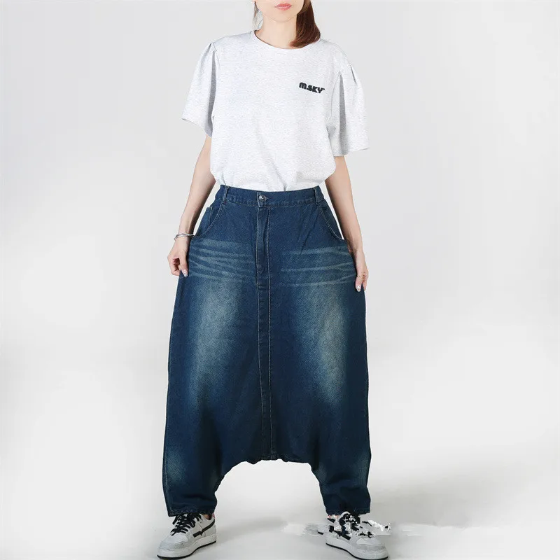 Denim-Cross-Pants-Women-High-Waist-Nine-Points-Harem-Jeans-Boyfriend ...