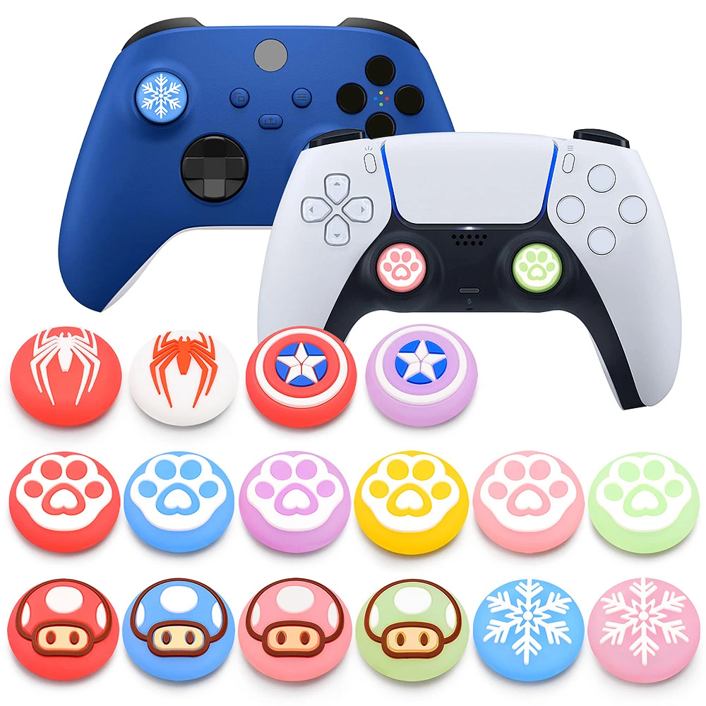 2Pcs Soft Silicone Thumb Stick Grip Cap For Sony Playstation 5 PS5 PS4 ...