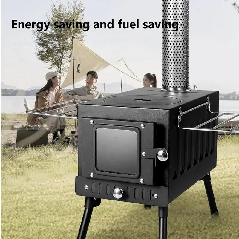 Portable-Camping-Wood-Burning-Stove-Camp-Wood-Stove-With-Chimney ...