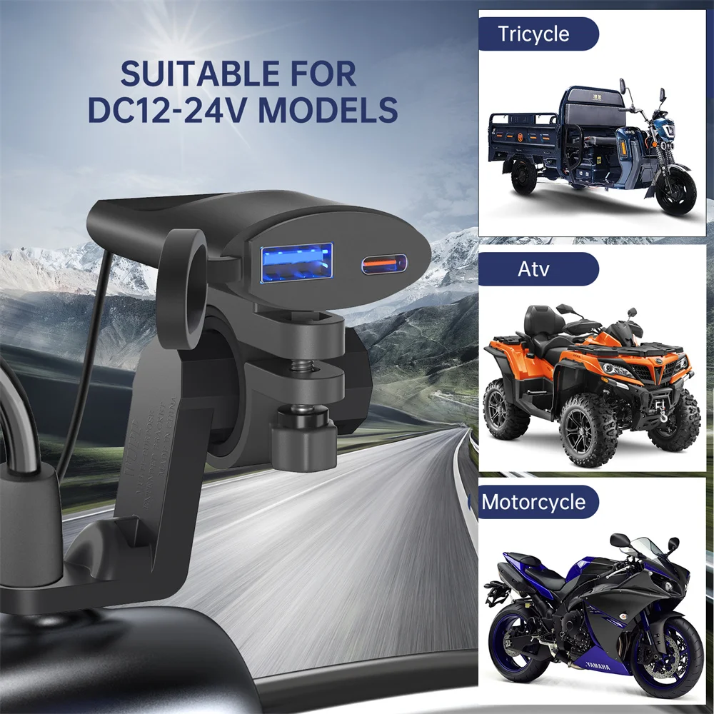 Motorcycle-USB-Outlet-Automatic-Switch-DC-12V-24V-Motorcycle-Charger ...