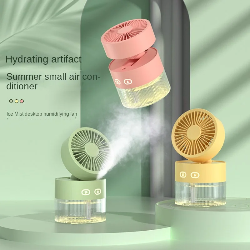 Spray Cooling Fan USB Mini Fan Desktop Turbine Foldable Cold Air ...
