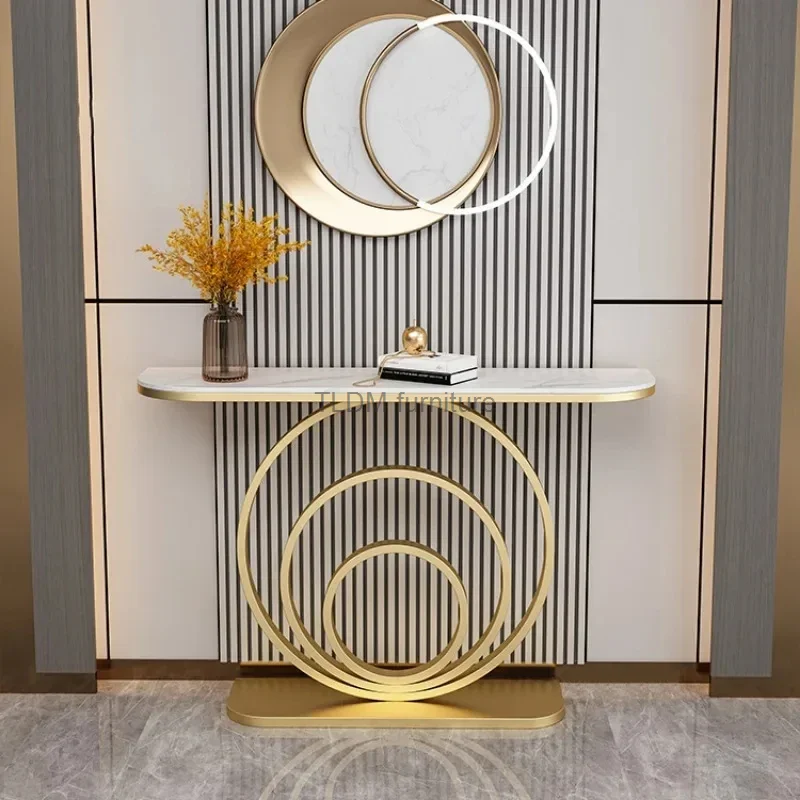 Minimalist-Iron-Console-Tables-Slate-Narrow-Side-Table-Corridor-Entry ...