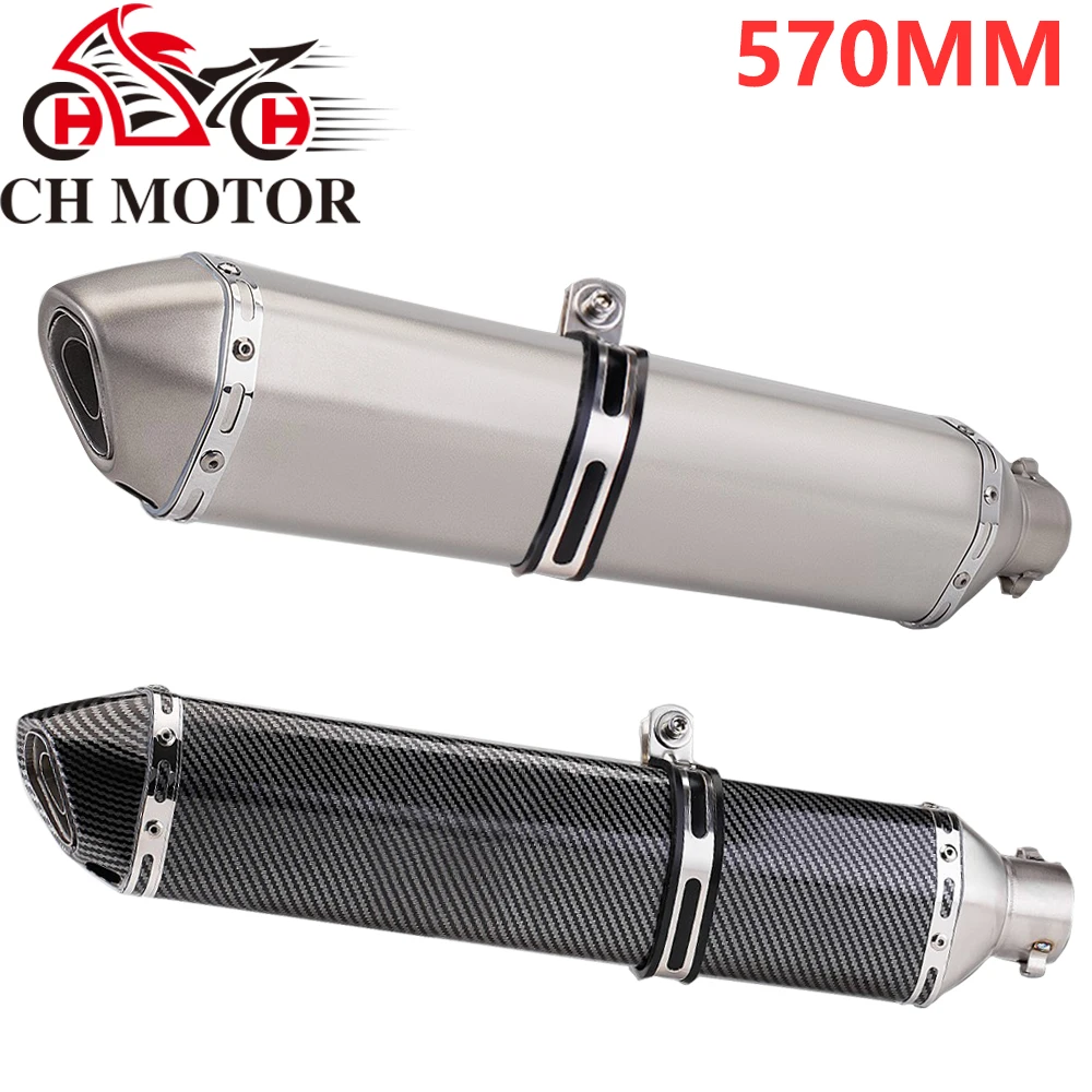 Universal 51MM Motorcycle Stainless steel Exhaust Pipe 570mm for ...