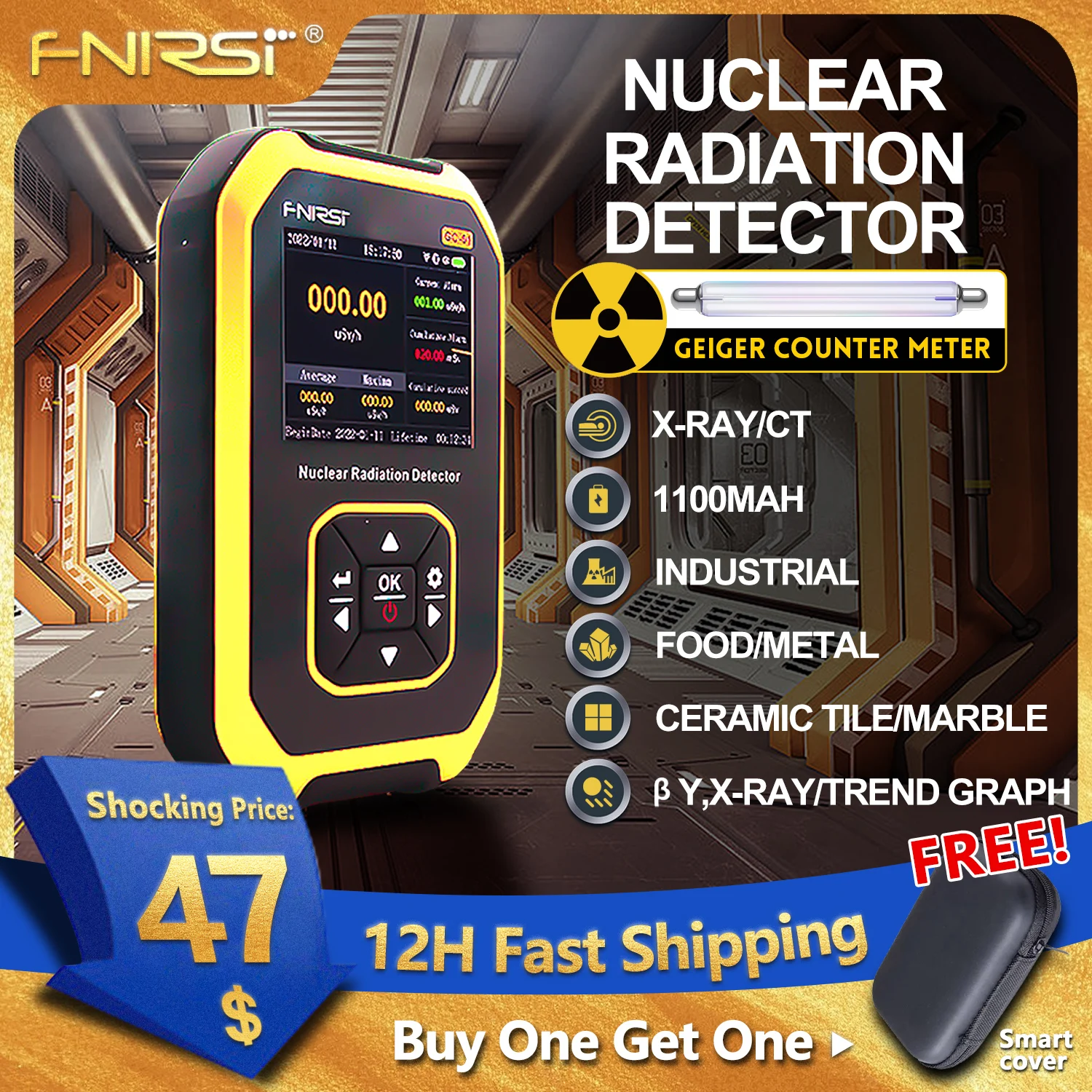 Fnirsi Gc-01 Geiger Counter Nuclear Radiation Personal Dosimeter Detectors X-ray Beta Gamma ...