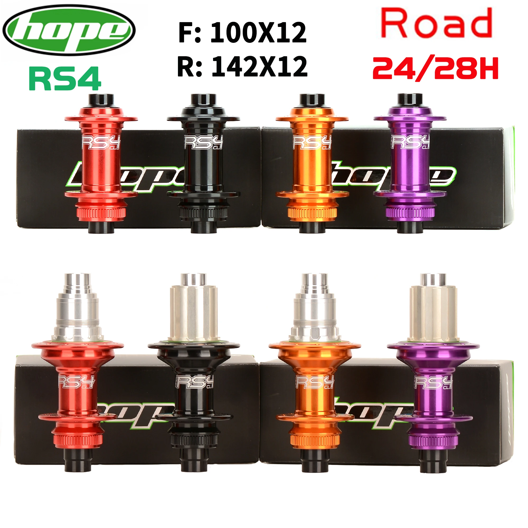 UK-HOPE-RS4-Hub-Road-Hubs-Central-lock-Disc-Brake-Road-Bike-Hubs100X12 ...