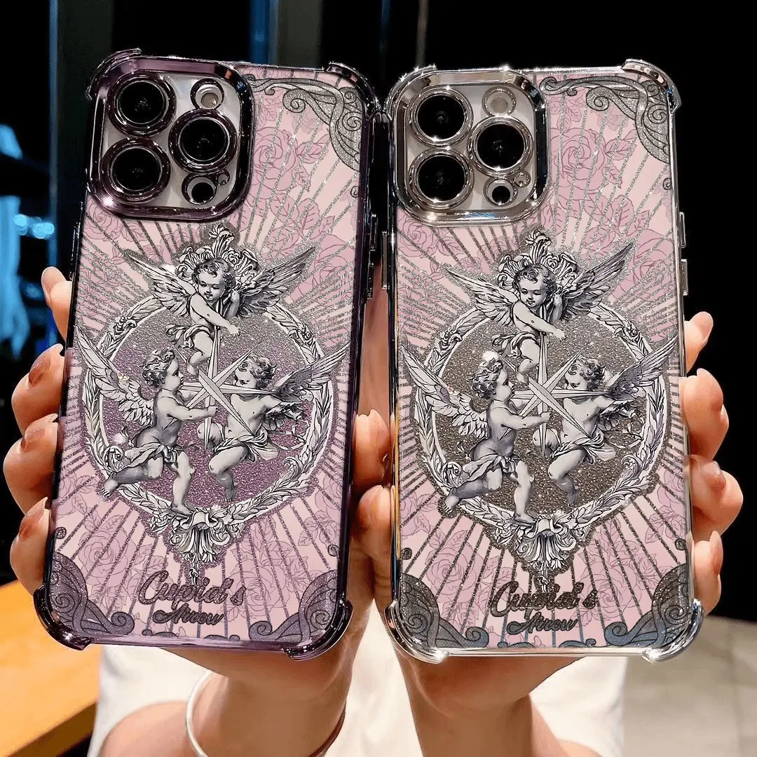 Luxury Cupid Angel Shockproof Glitter Phone Case for Samsung A03 (DDLP ...