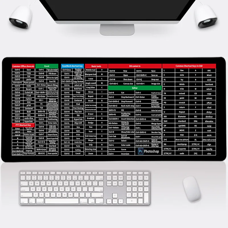 Excel-Shortcut-Desk-Mat-Keyboard-Shortcut-Mouse-Pad-Russian-Version ...