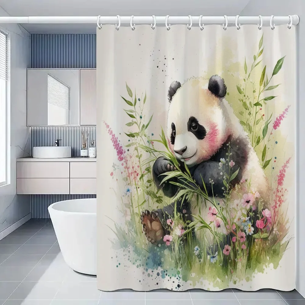 Panda-Bathroom-Curtain-Folding-Partition-Shower-Curtains-Accessories-Bath-Bedrooms-Things-the ...