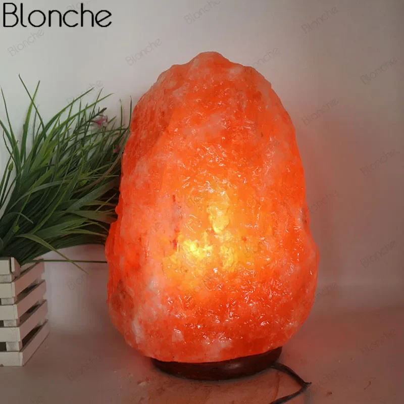 Himalayan-Crystal-Salt-Lamp-LED-Rock-Night-Light-Hand-Carved-Wooden ...