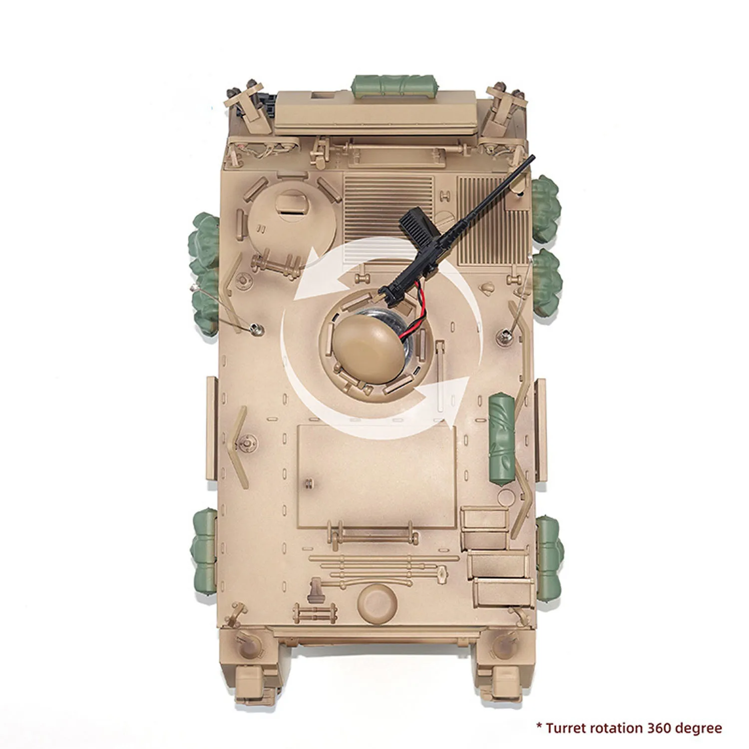 신형 TD 1/16 RC 탱크 군용 M2412-C M113A2 APC 포탑 회전 360도 적외선 LED 라이트 사운드 리모컨 ...