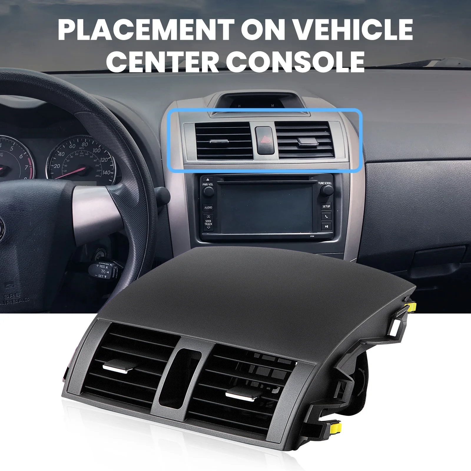Dash Center A/C Air Vent Upper Bezel Trim For Toyota Corolla 2008 2009 ...