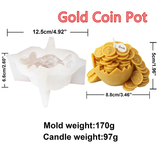 Gold Pot Silicone Molds St Patrick's Day Pot Of Gold Leprechaun Mould