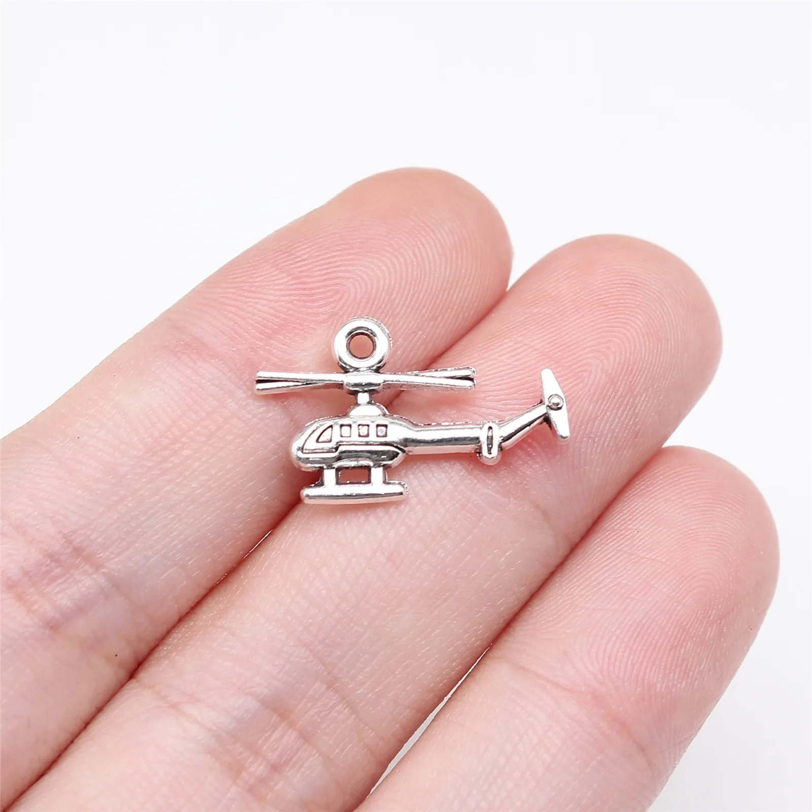 WYSIWYG-20pcs-12x20mm-Antique-Silver-Color-Helicopter-Charms-Pendant ...