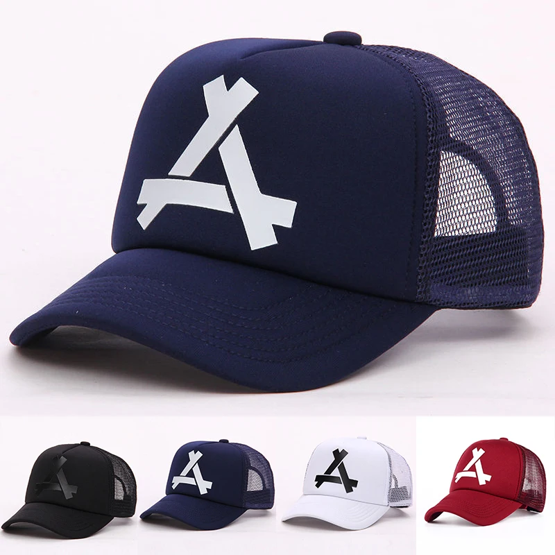 Sumer 글씨 A 프린트 야구 모자 남성용 통기성 메쉬 캡 햇빛 차단 긴 챙 바이저 스포츠 모자 Aliexpress