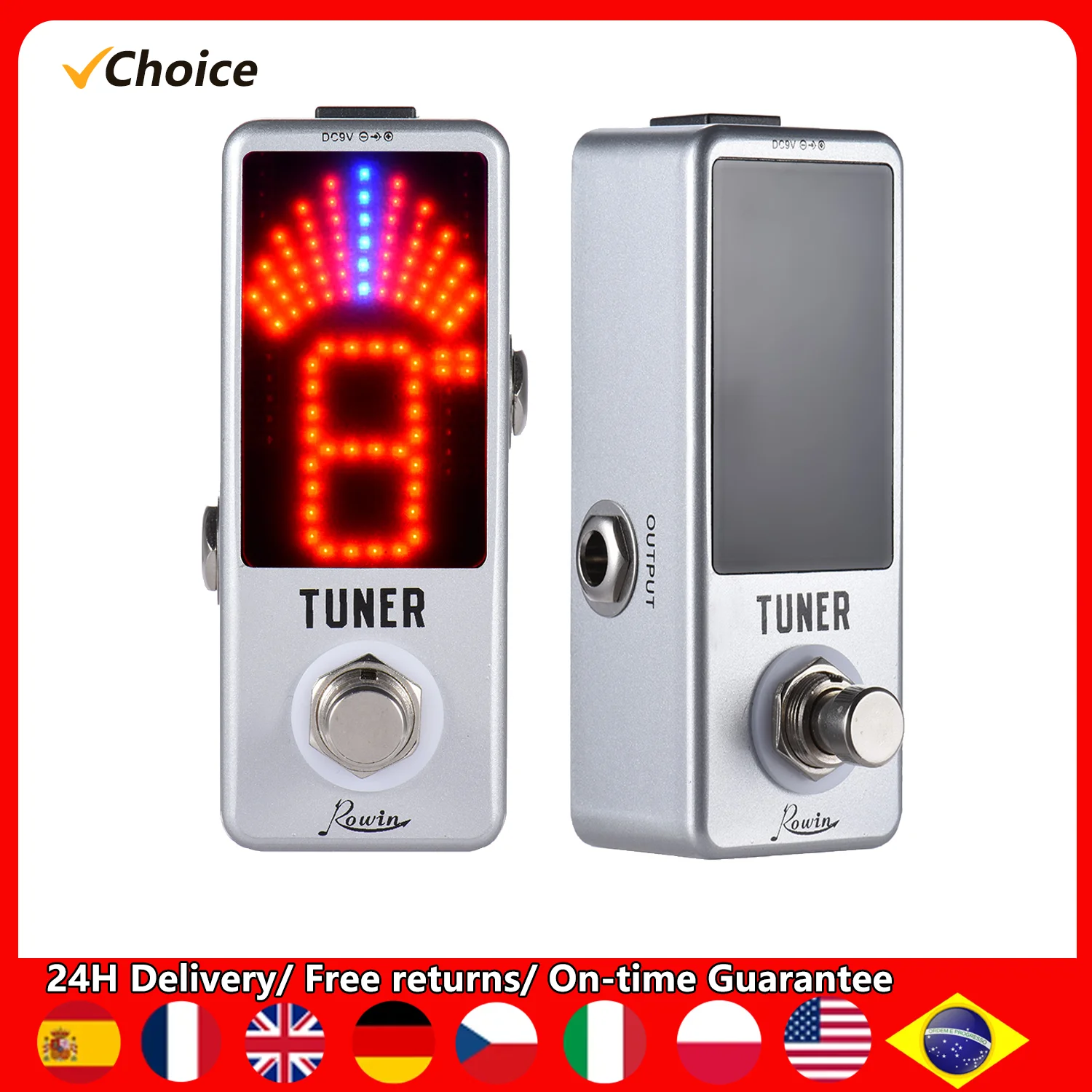 Mini-Chromatic-Guitar-Tuner-Pedal-Effect-LED-Display-True-Bypass-Guitar ...
