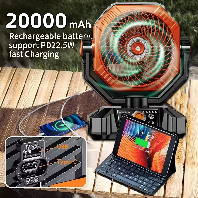 20000mAh Portable Power Station with Fan - 3-in-1 Emergency Hurricane ...