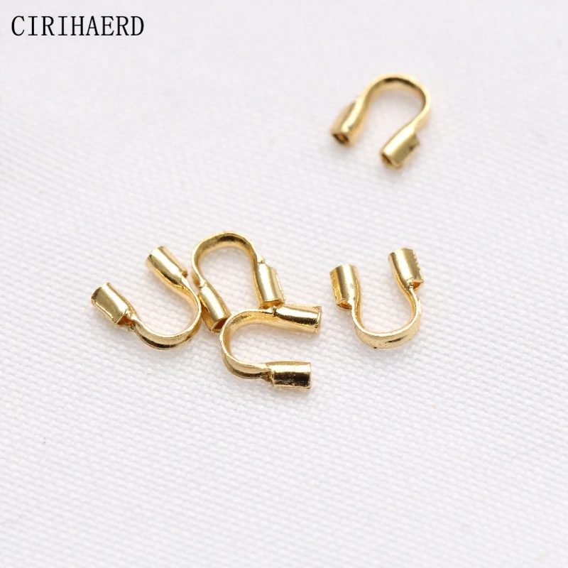 14K-Gold-Plated-Brass-U-Shape-Horseshoe-Buckle-Guard-Wire-End-Clasps ...