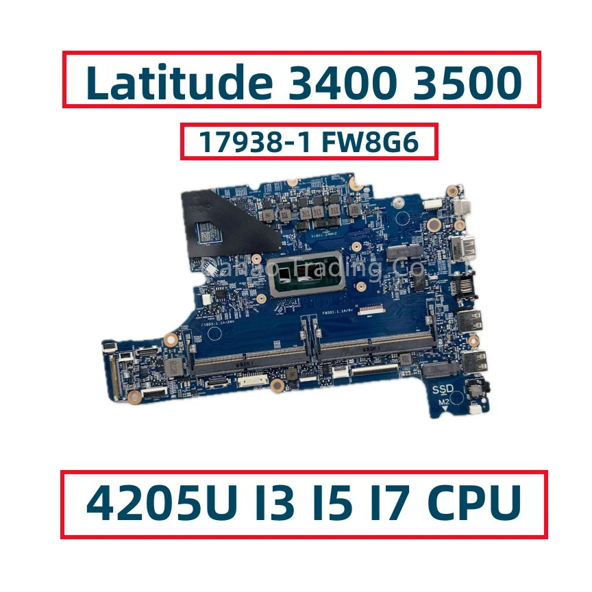 17938-1-FW8G6-For-Dell-Latitude-3400-3500-Laptop-Motherboard-With-Core ...