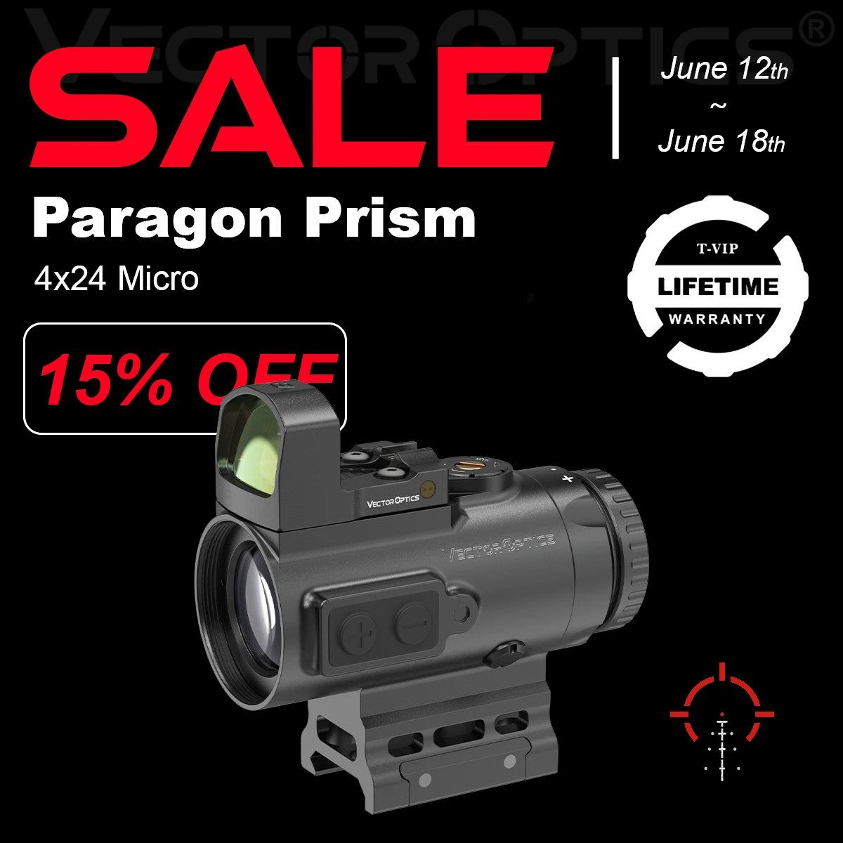 Vector Optics พารากอน4X24 Prism ปืนไรเฟิลขอบเขต Compact CQB Prism ...