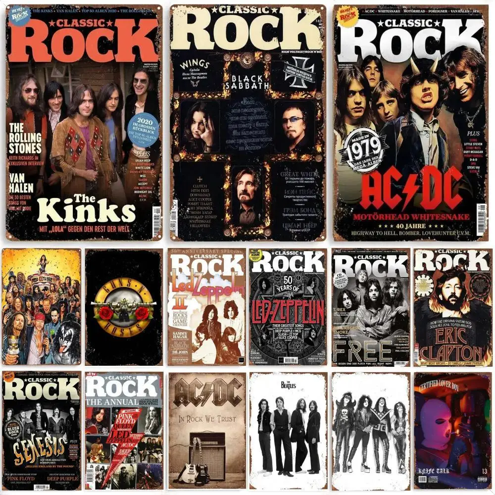 Vintage-Rock-Music-Tin-Sign-Retro-Rock-Band-Poster-Metal-Plate ...