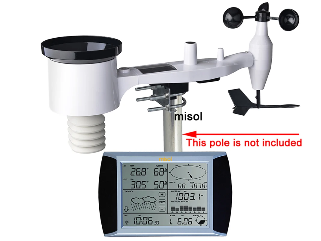 MISOL / professional weather station / PC connection wind speed wind ...