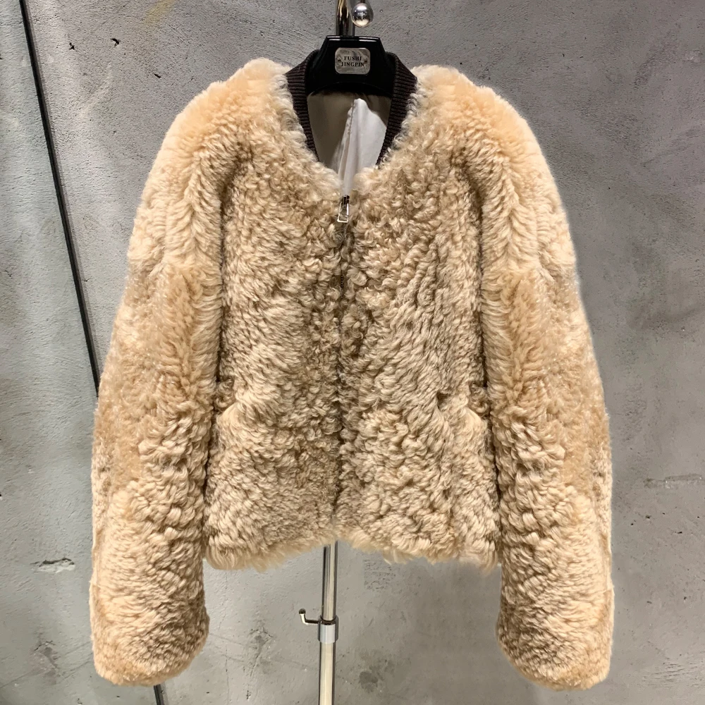 Lamb-Shearling-Bomber-Ladies-Lamb-Fur-Shearling-Coat-Luxury-Winter-Warm ...
