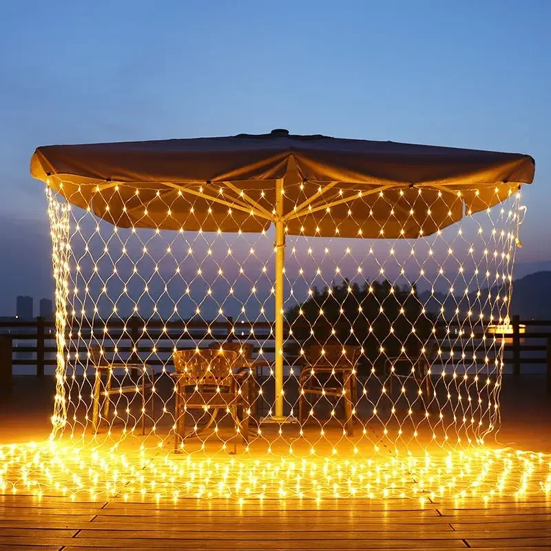 LED-Fishing-Net-Lights-String-Decora-o-Luzes-do-p-tio-Cortina-de ...