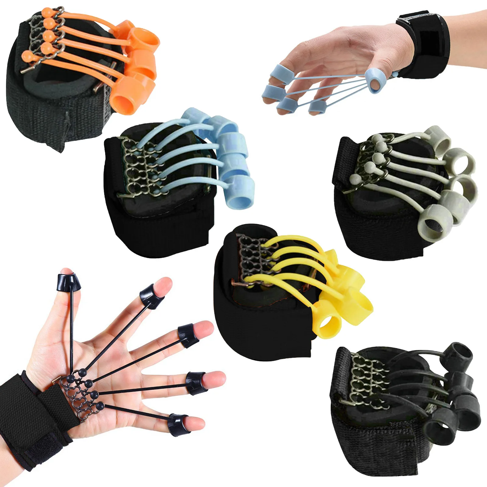 Silicone-Gripster-Strengthener-Finger-Stretcher-Fitness-Hand-Grip ...