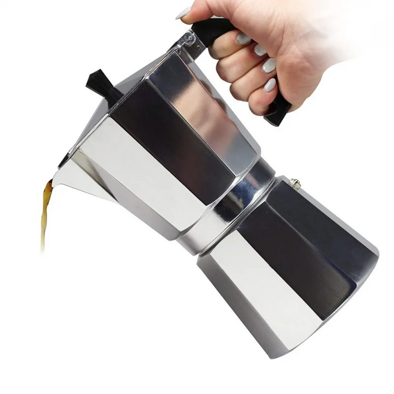 Coffee Maker Machine Aluminum Mocha Pot Mocha Coffee Pot Octagonal ...