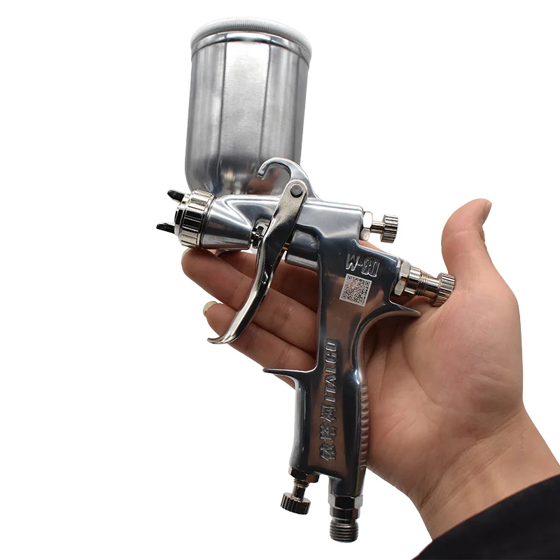 Mini Repair Spray Gun W-80 Hvlp Stainless Steel 1.0mm Nozzle Gravity ...