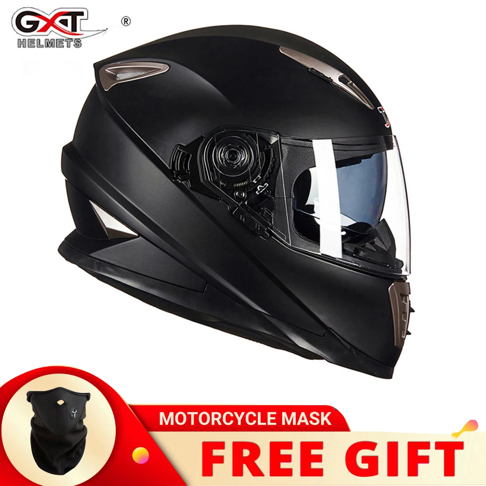 Matte-Black-Color-GXT-Full-Face-All-Size-Motorcycle-Helmet-9-Color ...