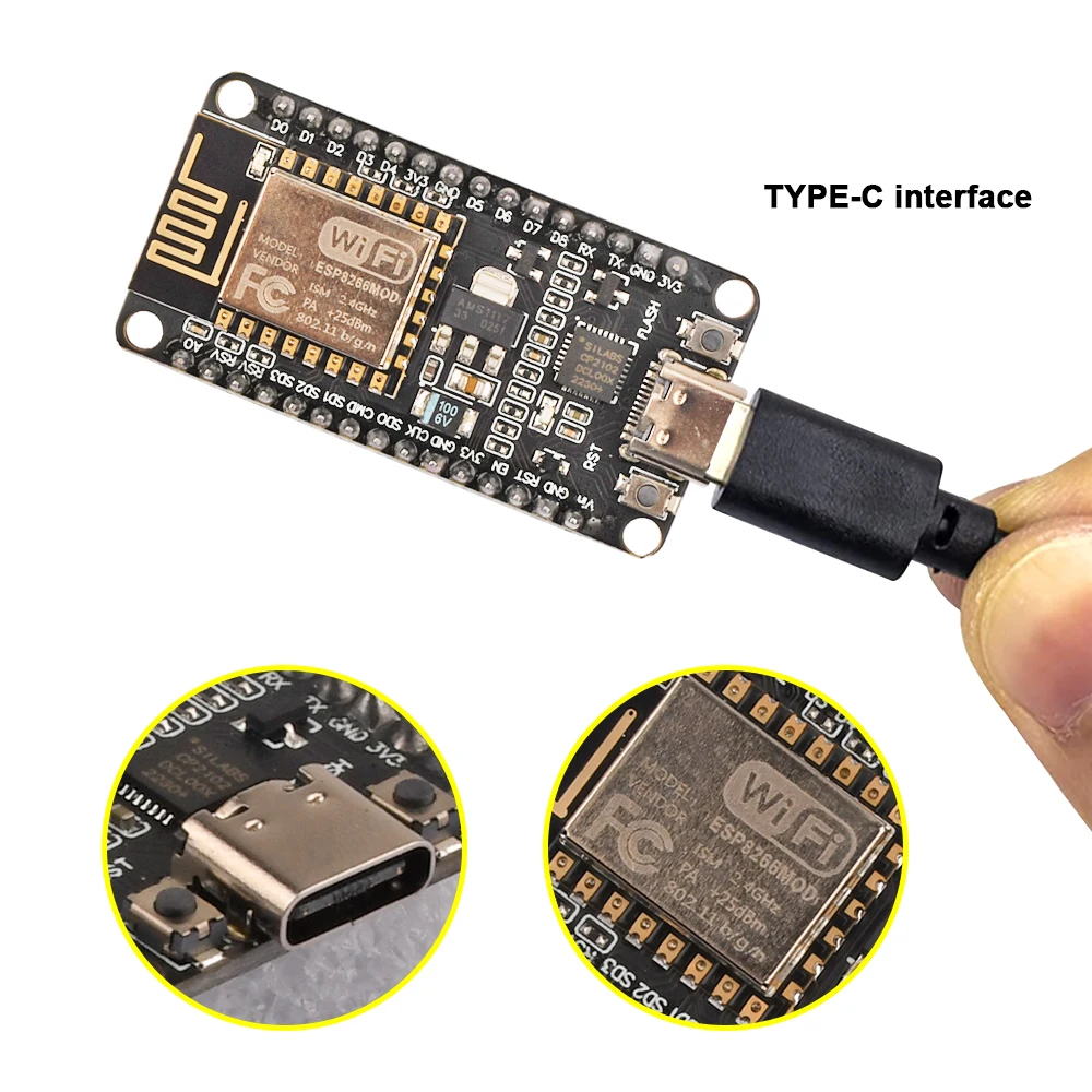Type-C-Micro-USB-Wireless-Module-CP2102-NodeMCU-Lua-V3-WIFI-Internet-of ...