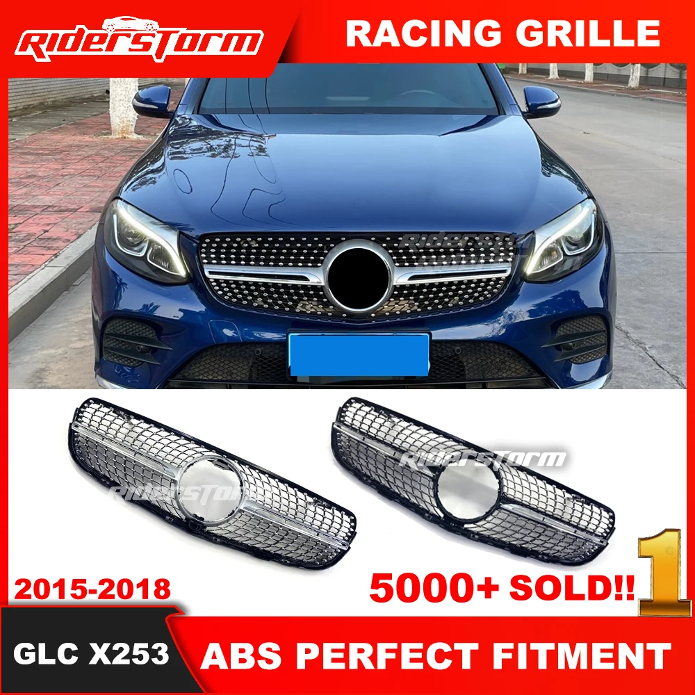 Diamond Grille fit for GLC X253 2016+ front bumper GLC43 GLC200 GLC250 ...