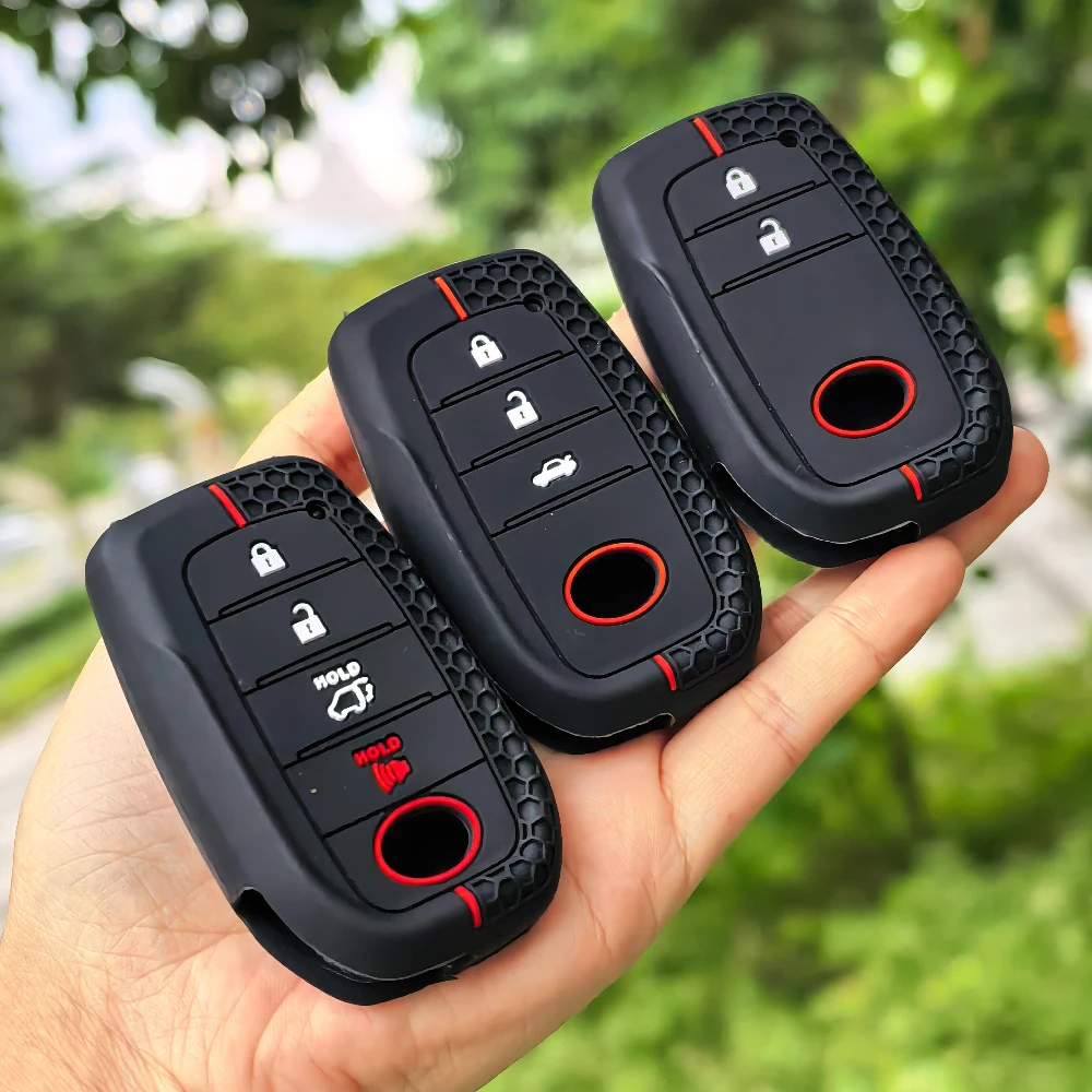 Silicone Car Key Case Cover For Toyota Land Cruiser 200 300 Prado Crown ...