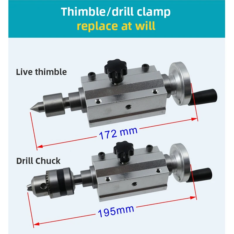 Steel Thimble Center Lathe Tailstock Mini Metal Lathe Machine Live ...