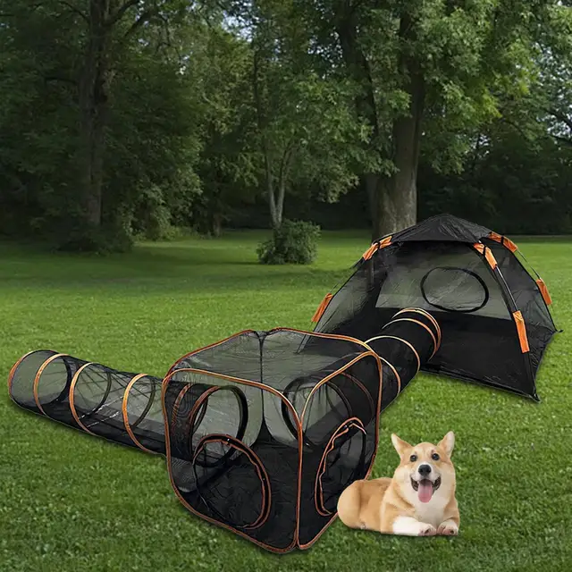 Cat Tunnel Outdoor Cat Enclosures With - Pop Up Portable Playpen For ...