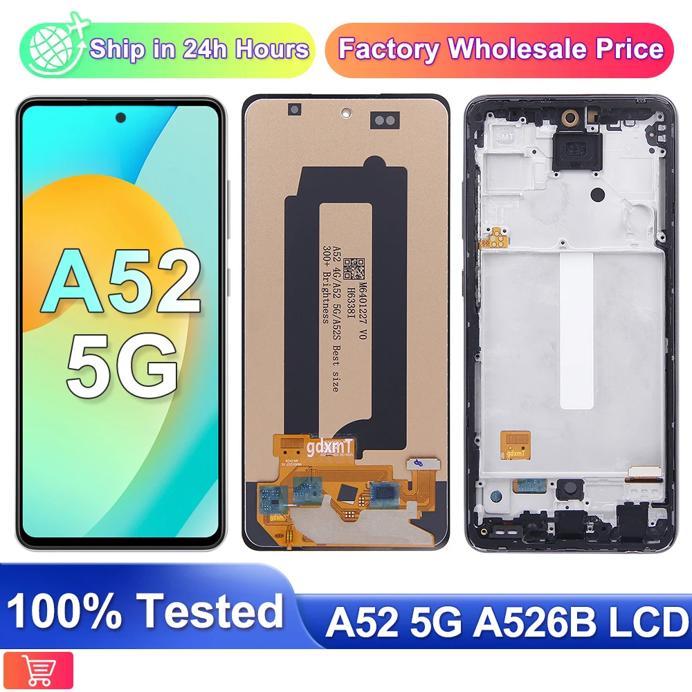 100% Tested For Samsung Galaxy A52 5G A5260 A526B A526F/DS LCD Display ...